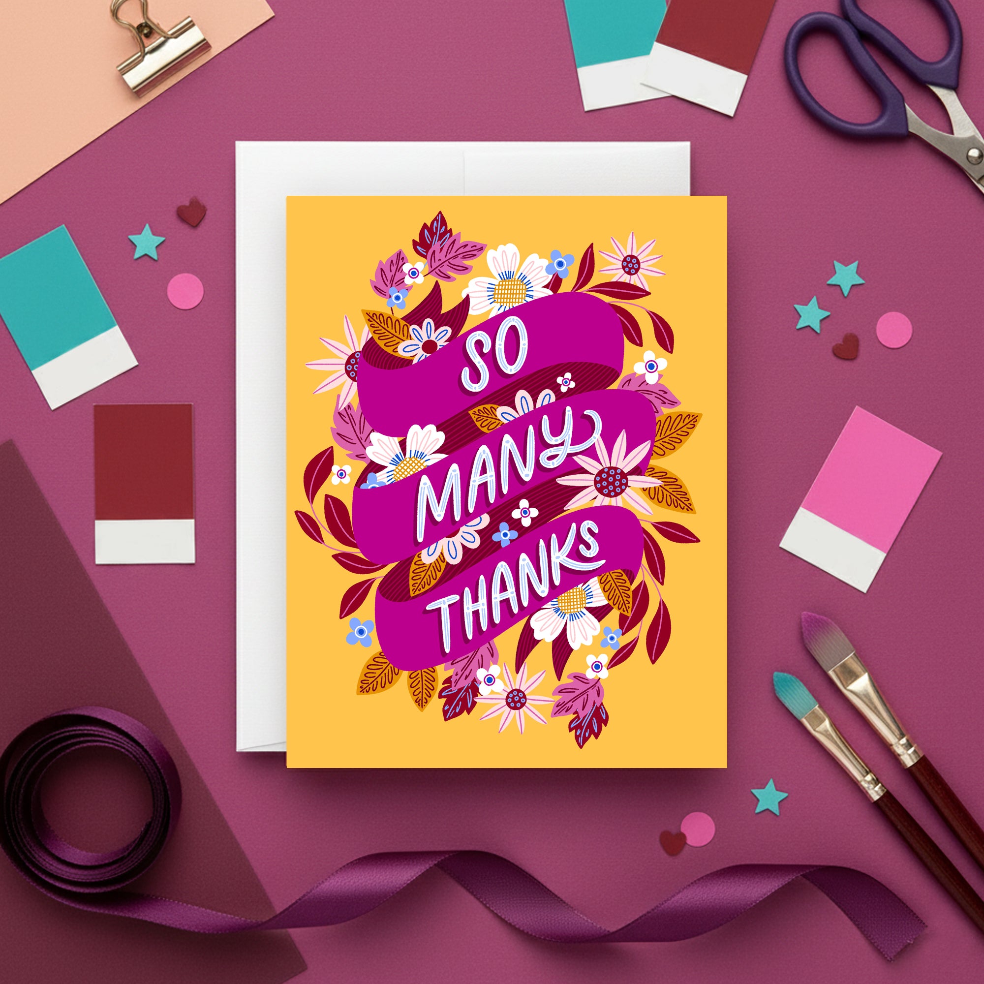 So Many Thanks Ribbon Thank You Card – Molly Marie Pea